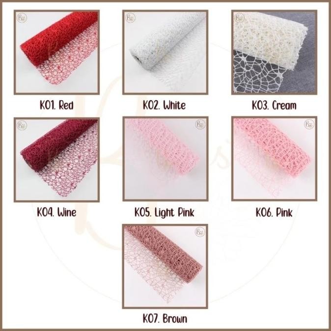 Jual ser Kertas Jaring Buket Bunga 1 Roll Korean Jaring Spider Roll ...