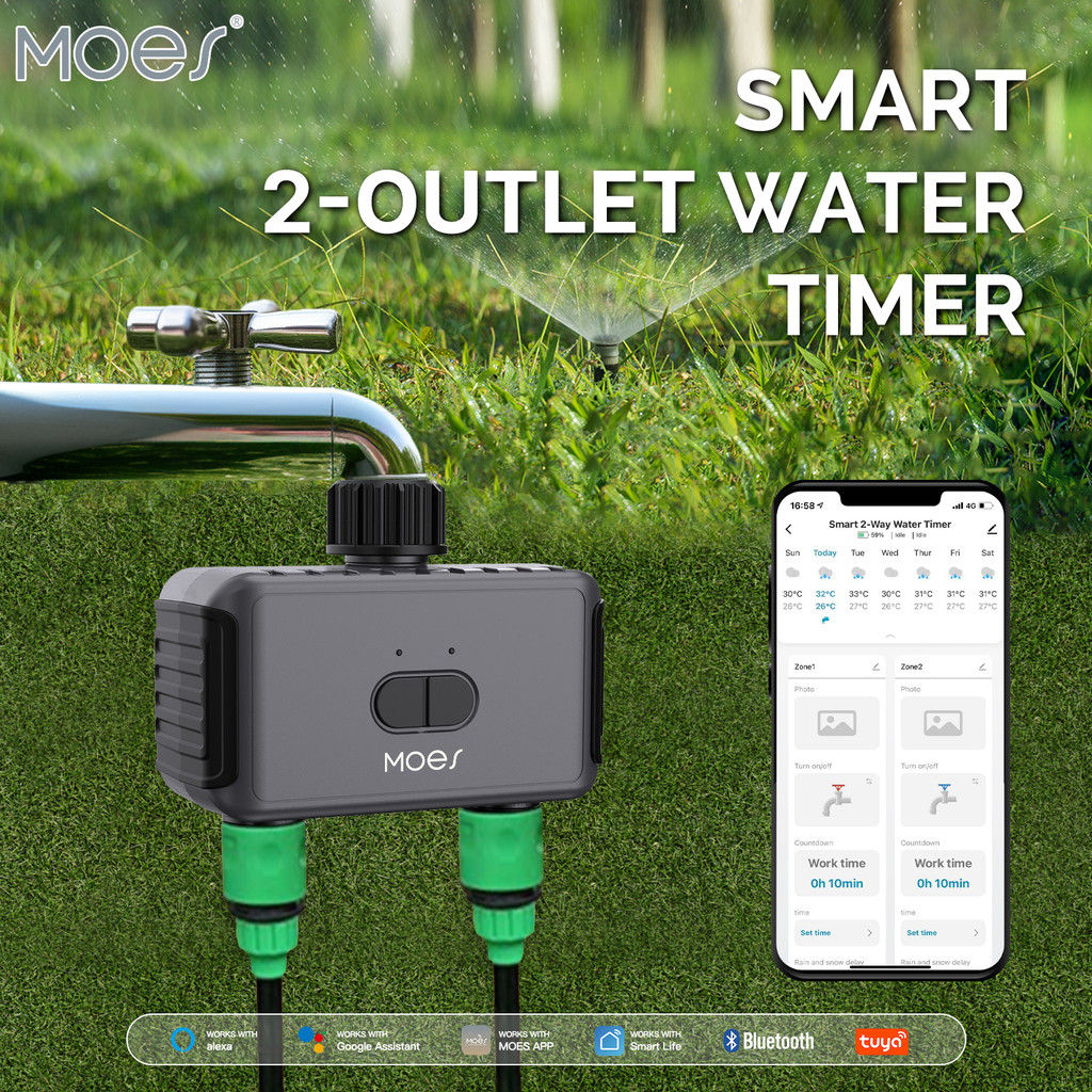 Jual New Bluetooth Smart Garden Sprinkler Water Timer by 2 Way Rain ...