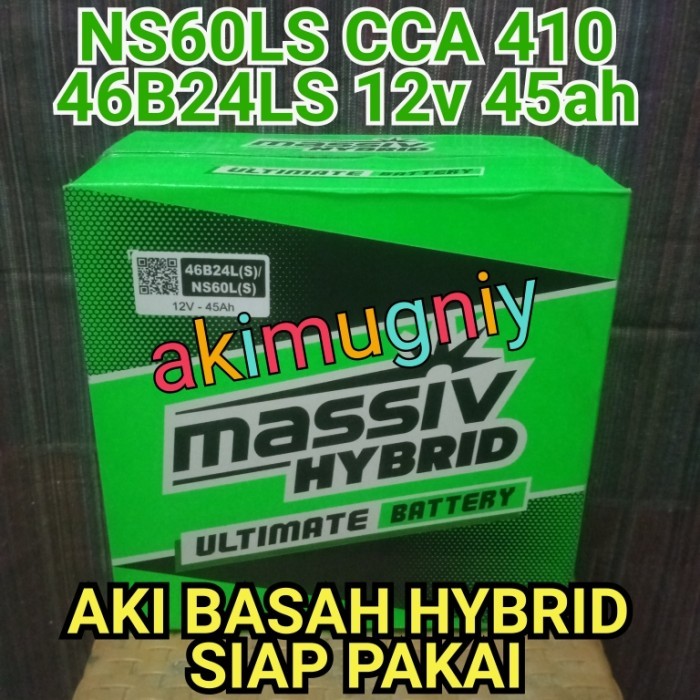 Jual AKI NS60LS 46B24LS HYBRID 12V 45AH CRV HRV WULLING INCOE GOLD GS FB | Shopee Indonesia