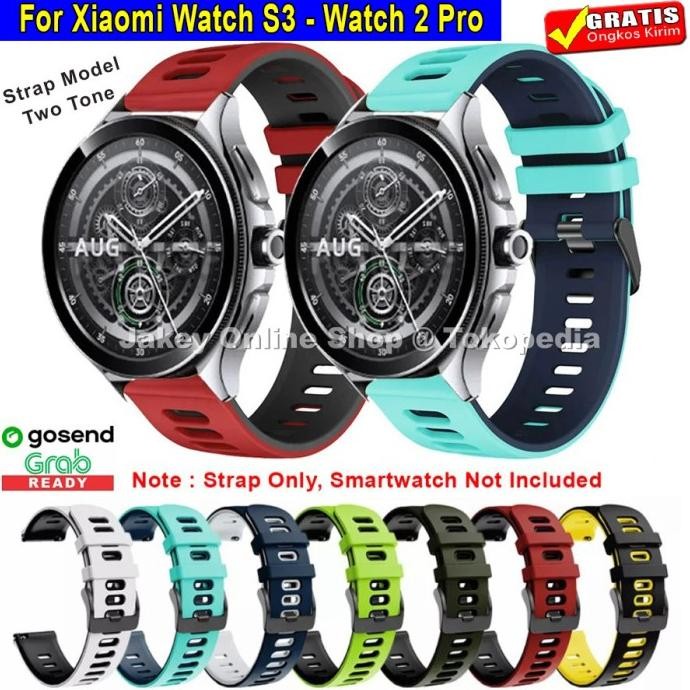 Jual tersedia strap tali jam xiaomi watch s3 - xiaomi watch 2 pro model twotone rubber silicone ...
