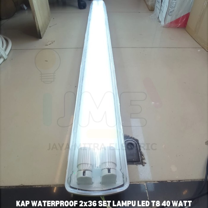 Jual Kap TL 2x36 Waterproof IP65 Set Lampu T8 LED 40 Watt | Shopee ...