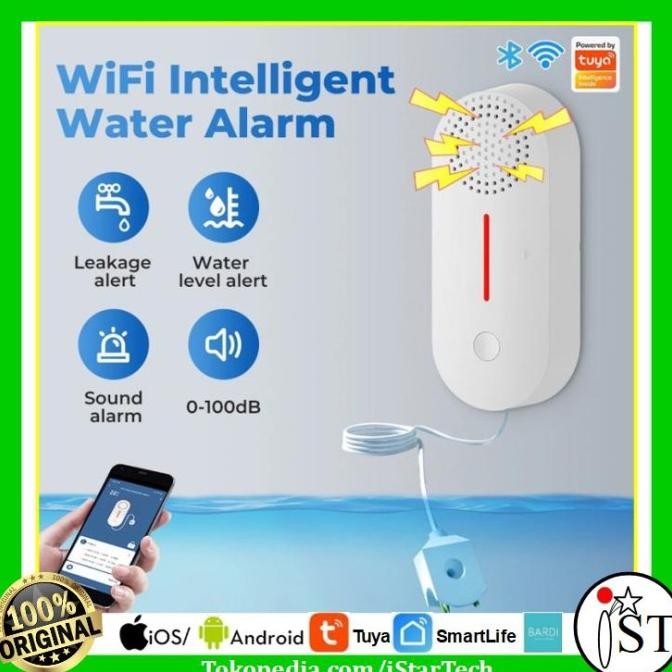 Jual Tuya WIFI Water Leakage Sensor Flood Level Alarm Detector ...