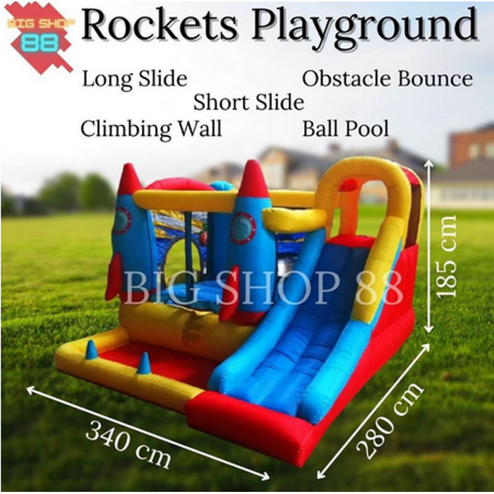 Jual Rumah istana balon inflatable toys perosotan anak 5in1 playground ...