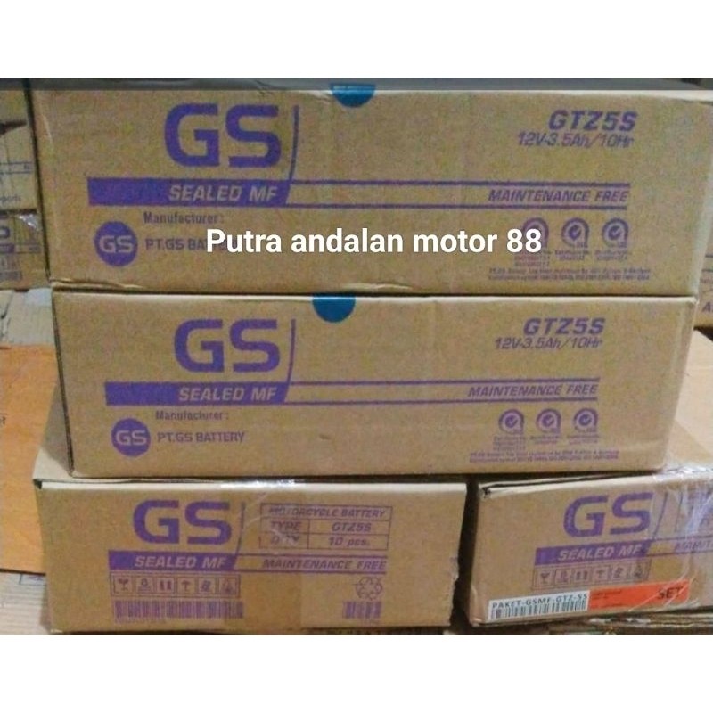 Jual Aki GS / Aki GTZ -5S ( aki kering )..1 dus = 10 pcs..beat,Vario ...