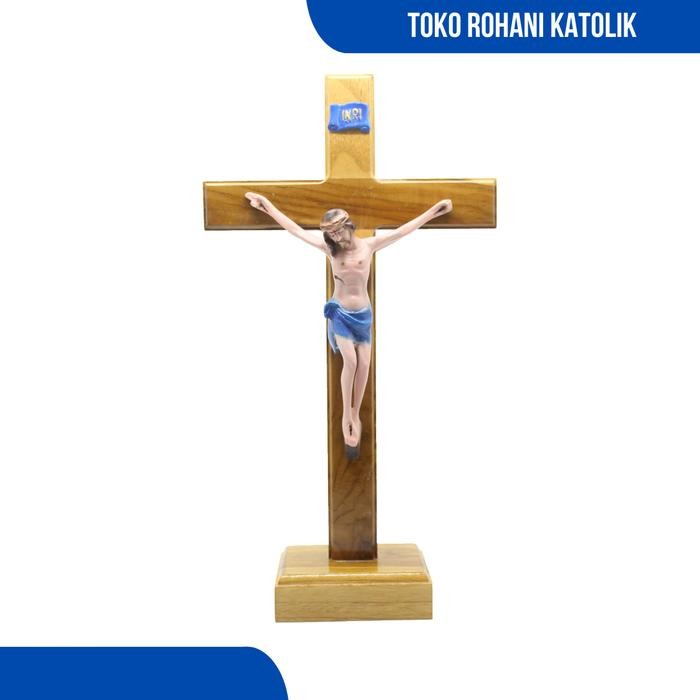 Jual terbaru !!! salib duduk katolik 25-30 cm dua sisi/ bolak-balik ...
