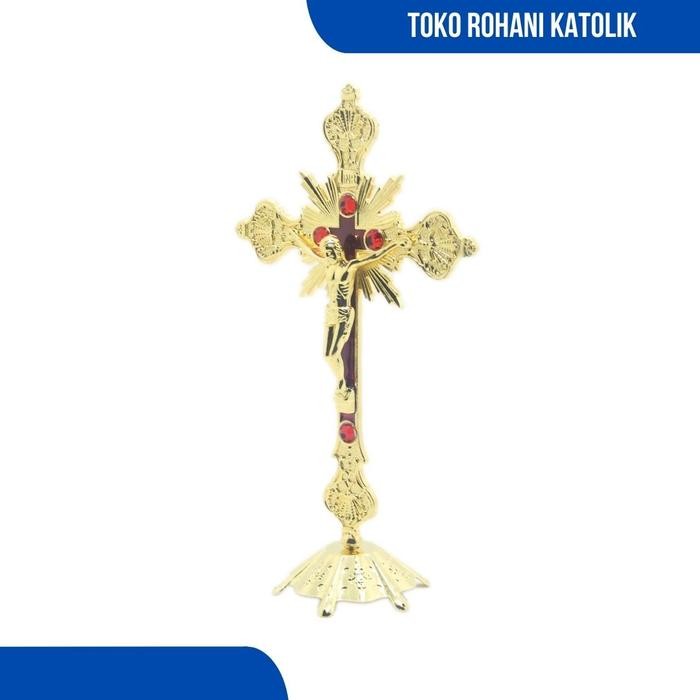 Jual terbaru !!! salib altar 24 cm / salib duduk katolik / salib meja ...