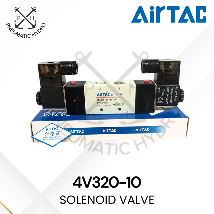 Jual Selenoid Valve 5/2 Way Double Coil Airtac 4V320-10 | Shopee Indonesia