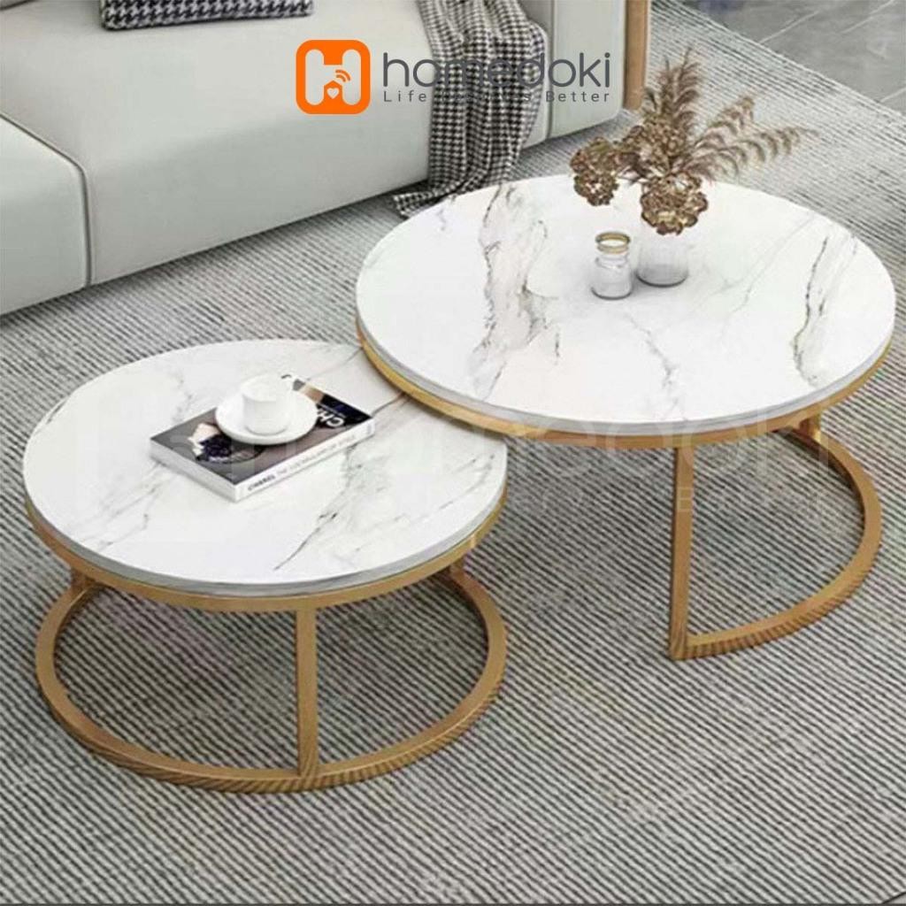 Jual Homdoki Meja Tamu Minimalis Marmer/Meja Ruang Tamu/Meja Aesthetic ...
