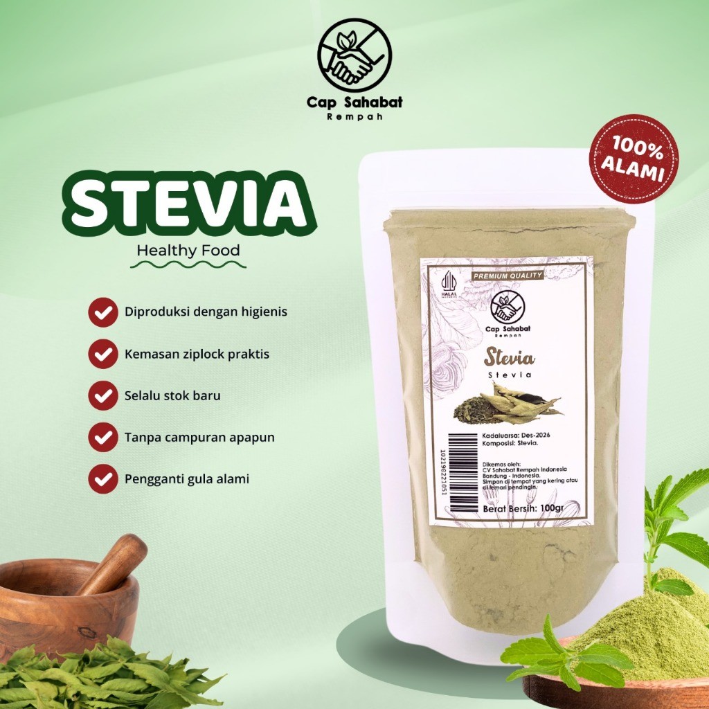 Jual 100gr Stevia Bubuk / Stevia Powder / 100% PREMIUM QUALITY | Shopee ...