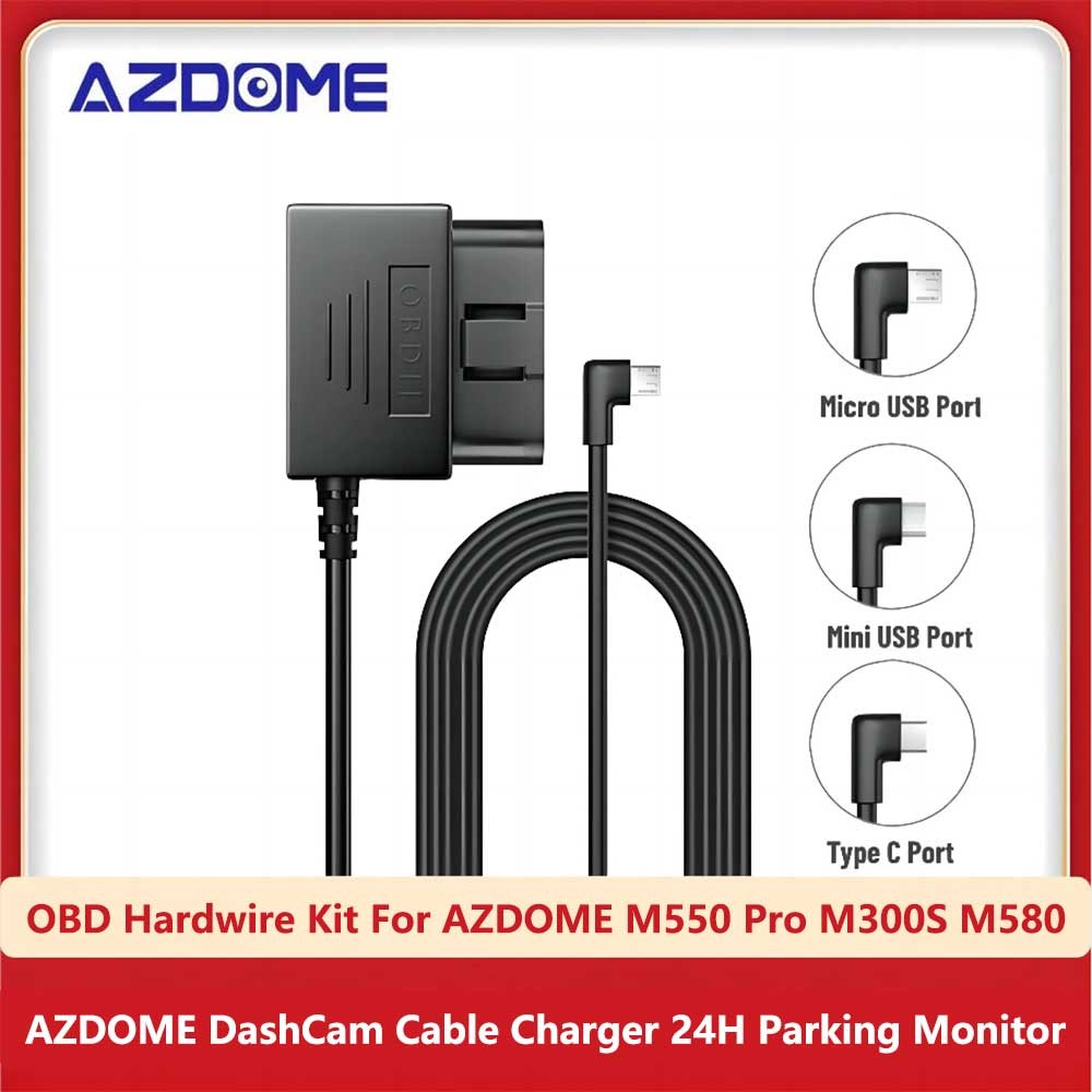 Jual ZIKES OBD Hardwire Kit Type C/Micro USB/Mini USB Port for AZDOME ...