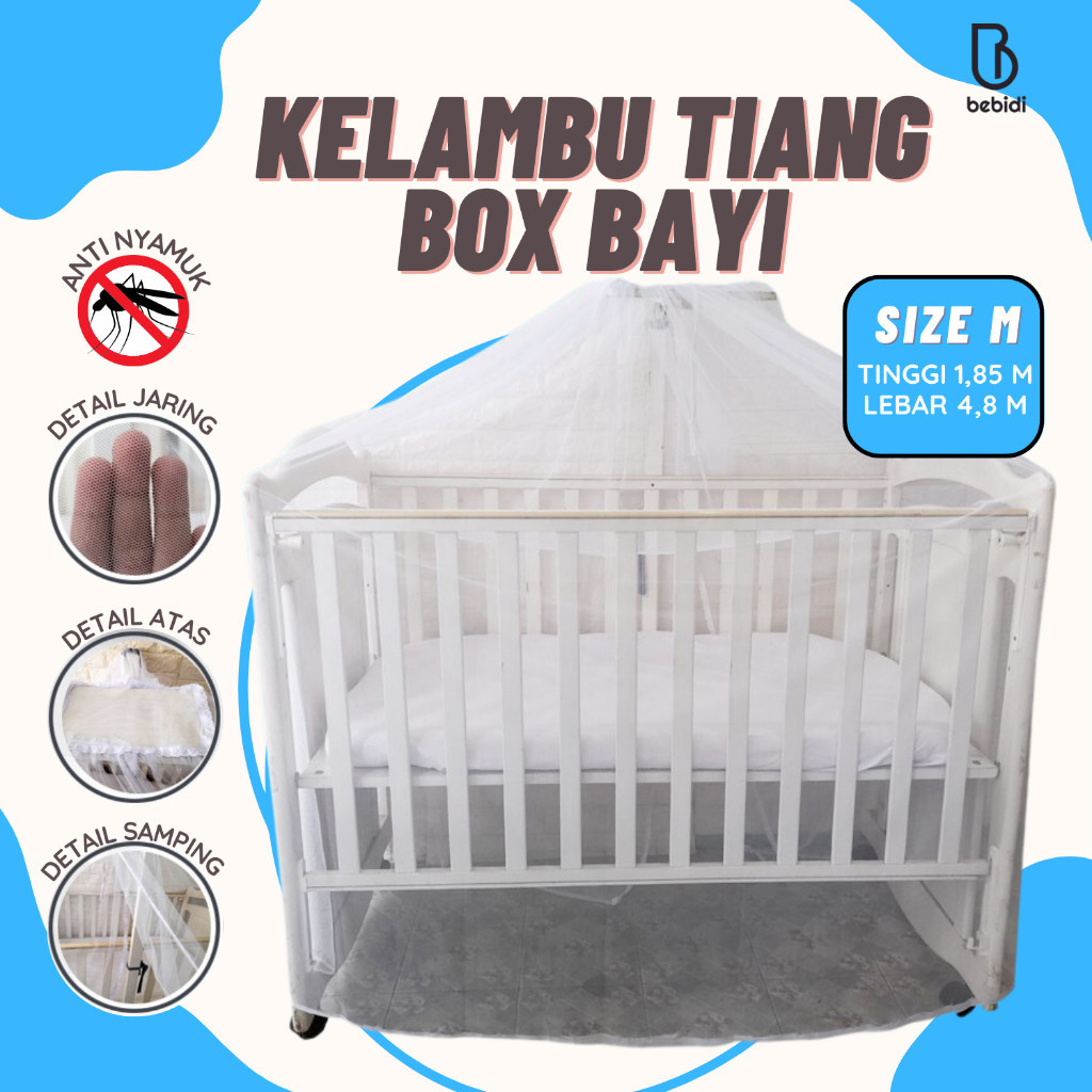 Jual PO KELAMBU Box Bayi Little Equi 1 2 4 Tiang Ukuran M Sarung Anti ...