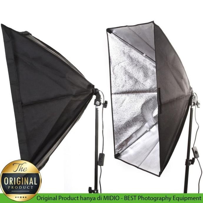 Jual Paket Double Softbox Midio A1 Light Stand 2M + 1 Socket E27 ...