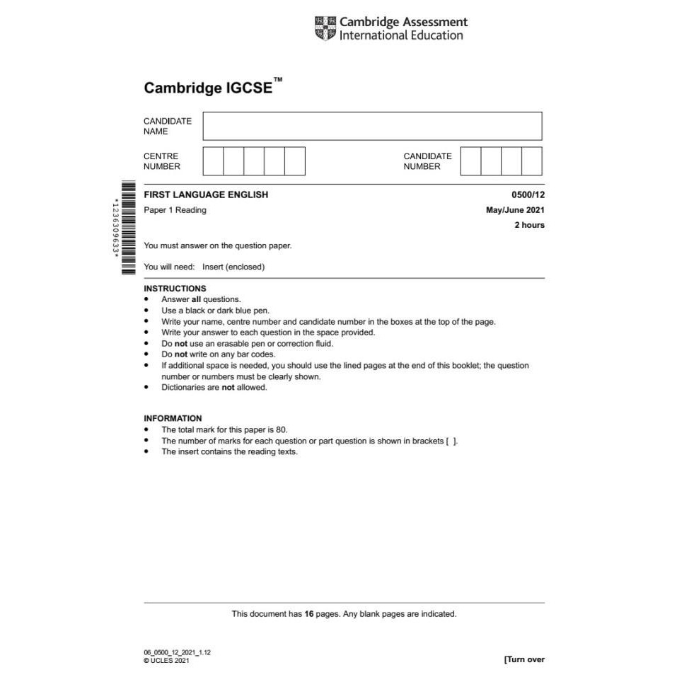 Jual Hits Igcse English 0500 2017-2021 May/Jun Past Papers And Mark ...