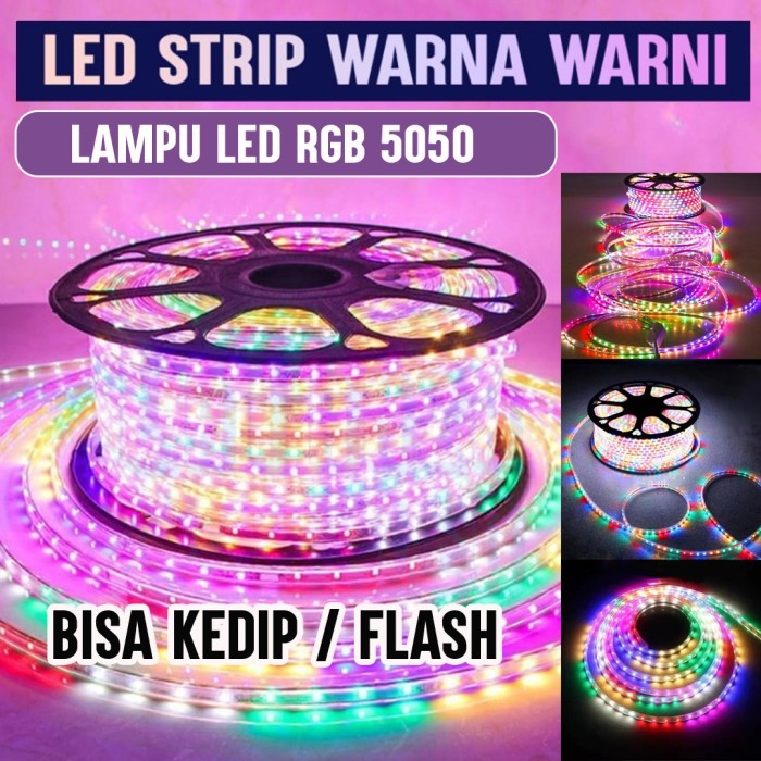 Jual LAMPU LED STRIP 5050 SMD METERAN PER METER AC 220V OUTDOOR INDOOR ...