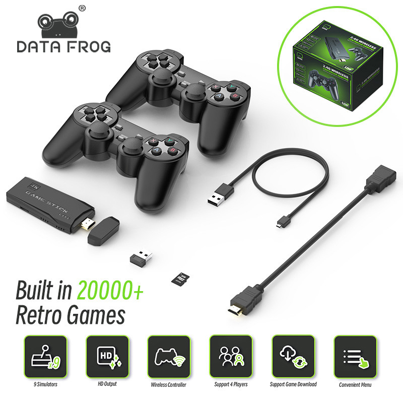 Jual PUJASERRAZ Data Frog 4k Retro Video Game Stick Wireless Dendy Game ...