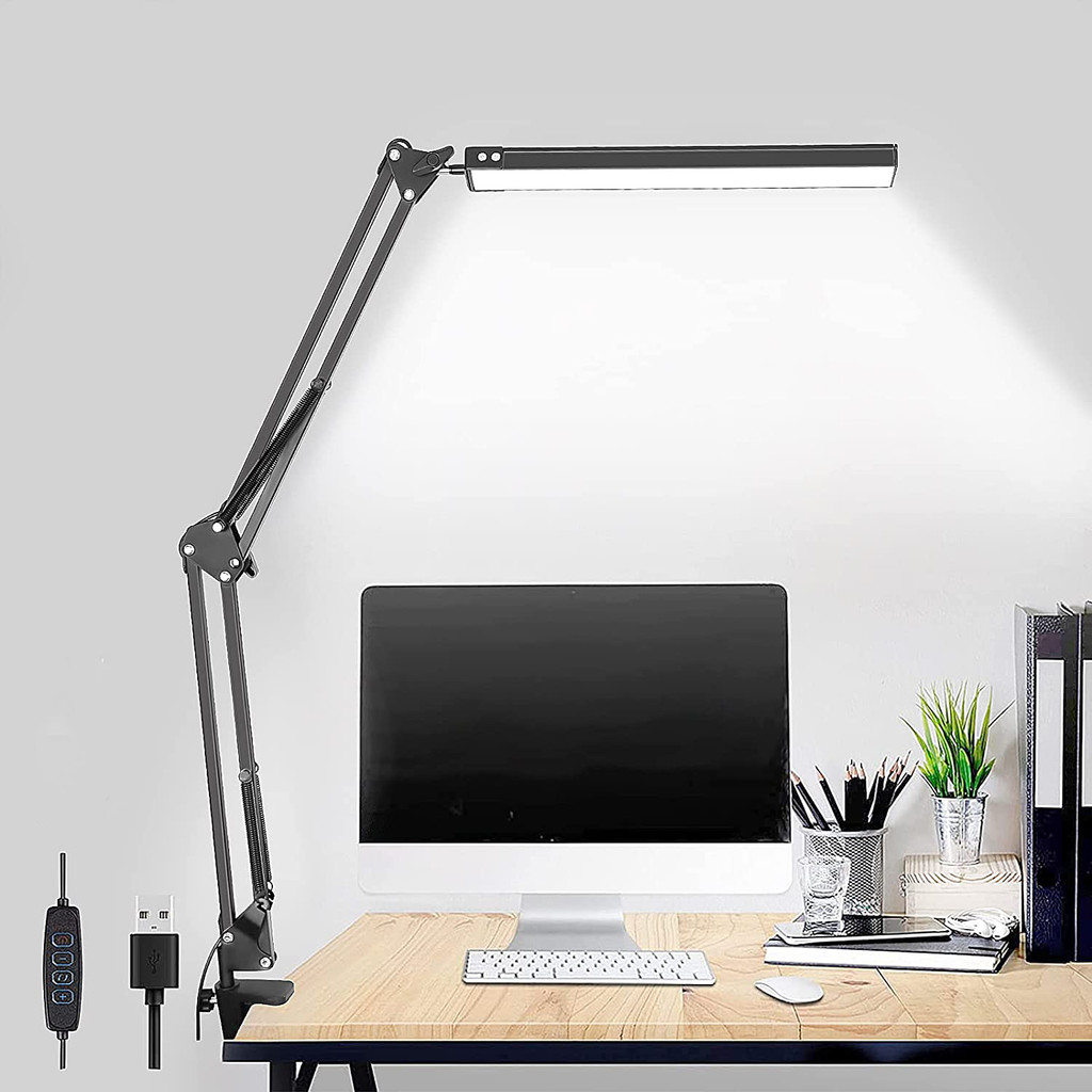 Jual PUJASERRAZ LED Table Lamp Metal Swing Arm Desk Lamp, Clamp Desk ...