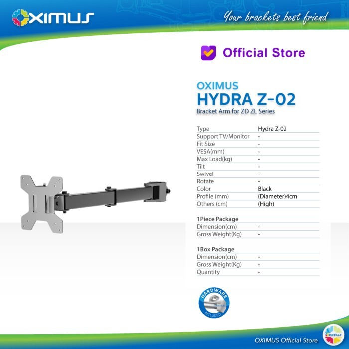Jual Ready Bracket Arm for ZD ZL Series OXIMUS HYDRA Z02 ARM | Shopee Indonesia