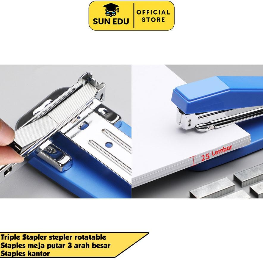 Jual fgk-24 Triple Stapler stepler rotatable/ Staples meja putar 3 arah ...