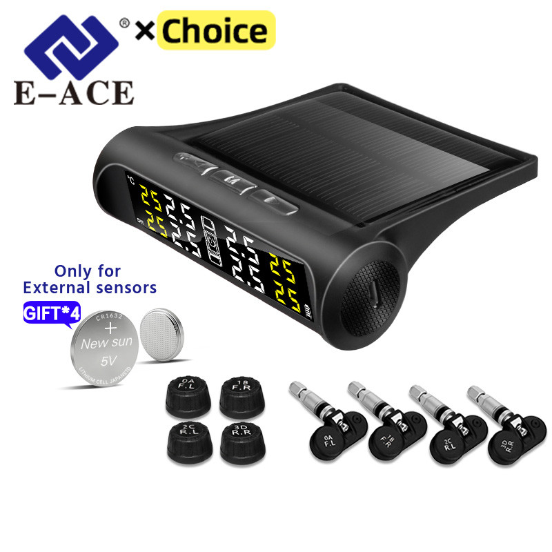 Jual BEST E-ACE Solar Tire Pressure Car TPMS 4Wheel Sensor Smart Car ...