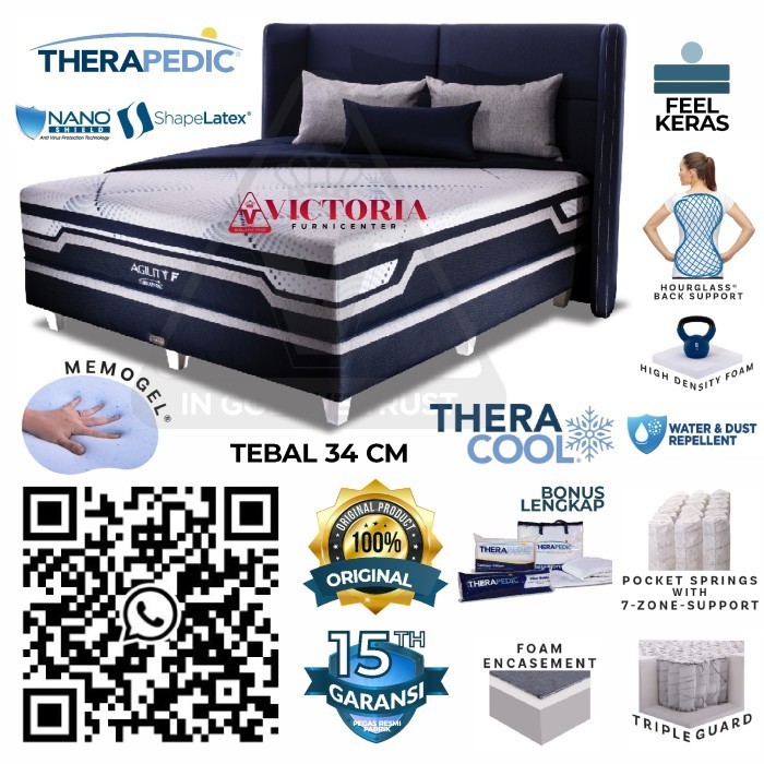 Jual THERAPEDIC AGILITY F 180 X 200 180X200 FULL SET FULLSET SPRING BED ...