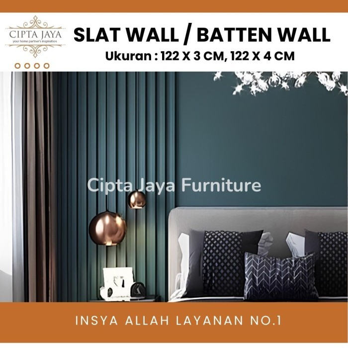 Jual DEKORASI SLAT WALL BATTEN PANEL WALL LIST DINDING LEBAR 3 CM 4 CM ...