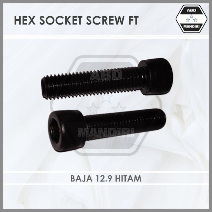 Jual Baja Hitam 12.9 Baut L M24 X 50 ( Black Hex Socket Head Cap Screw ) M24x50 / 24x50 / Baut L ...