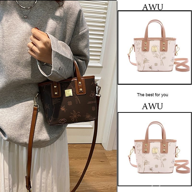 Jual Tas ember cetak retro wanita 2025 tas ember genggam gaya country ...