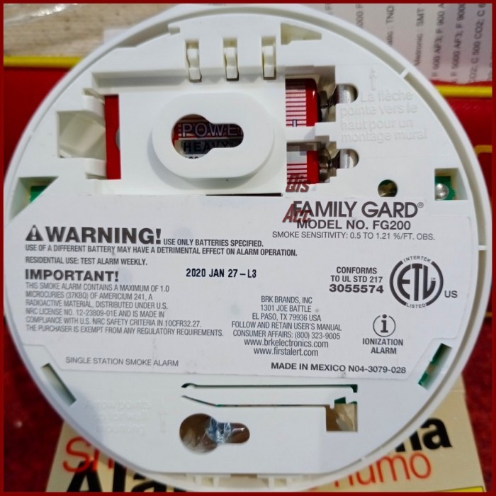 Jual KIDDE Smoke Detector Alarm Deteksi Asap Baterai 9 Volt FG200B ...