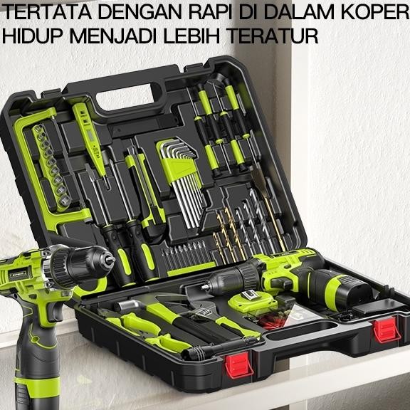 Jual KLJ ZPER 120PCS Tool Box Besar Mesin Bor Baterai Toolkit Set Alat Tukang Bangunan Lengkap ...