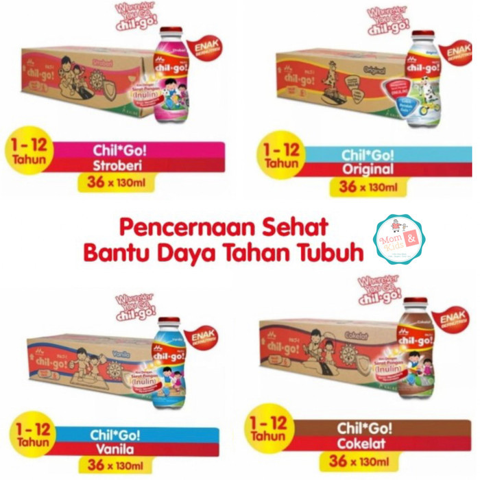 Jual CHILGO CHIL GO UHT KARTON ORIGINAL VANILA COKLAT STRAWBERRY (36 ...