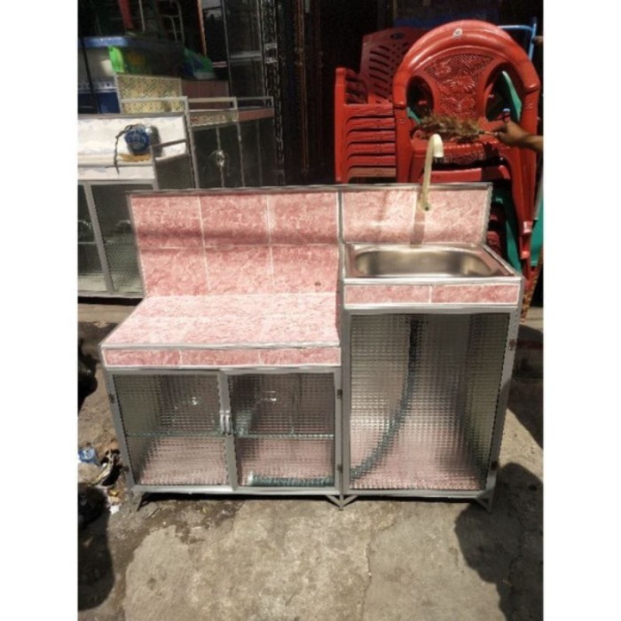 Jual Rak Kompor 3 Pintu Alumunium Meja Cuci Piring Meja Kompor Wastafel ...
