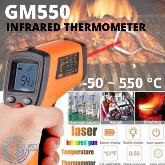 Jual GM550 Digital Infrared Thermometer Gun Laser Temperature Pyrometer ...