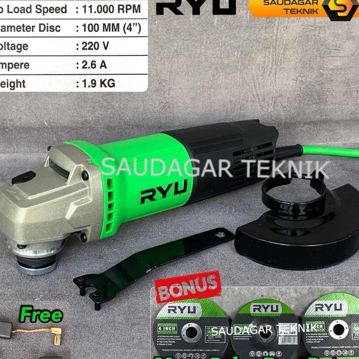 Jual Mein Gerinda Tangan 4 Inch Ryu Rg 100 Angle Grinder 4 100Mm Ryu ...