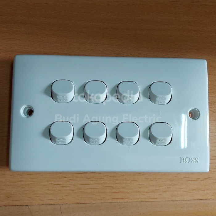 Jual Saklar 8 Gang 1 Way Merk Boss . Tipe : Bt38/1/2A | Shopee Indonesia