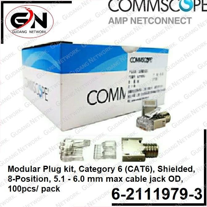 Jual CO AMP COMMSCOPE Konektor CAT6 CONNECTOR CAT 6 RJ45 ORIGINAL | Shopee Indonesia