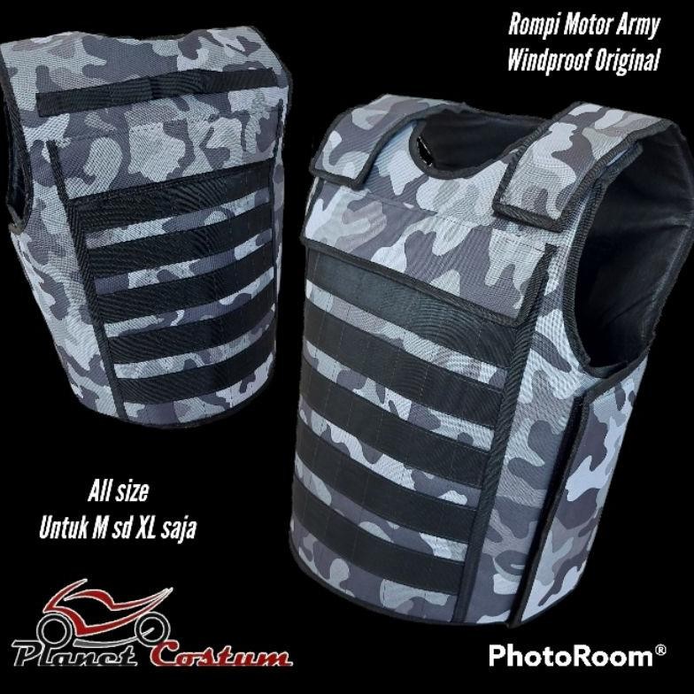 Jual Rompi Motor Touring Bikers Gojek Grab Anti Angin Loreng Tebal ...