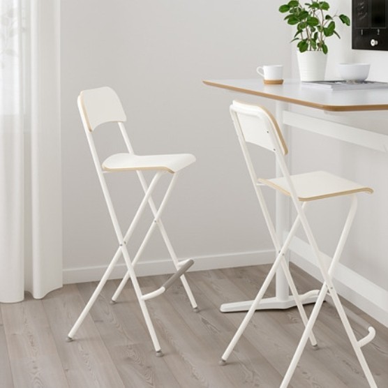 Jual Bangku Bar Tinggi Lipat Bar Stool With Backrest Foldable 74cm ...