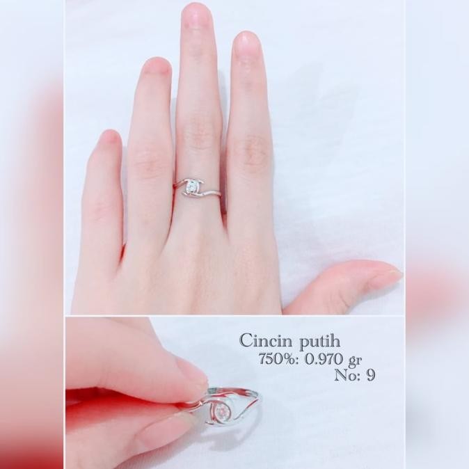 Jual SALE! CINCIN EMAS / MAS PUTIH 75% BERAT 0.970 GR NO.9.. | Shopee ...