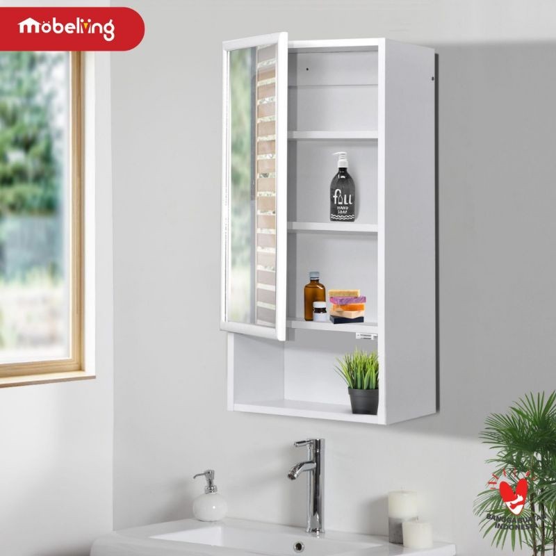 Jual Mobeliving - Rak Dinding Kotak Obat Rak Putih | Shopee Indonesia