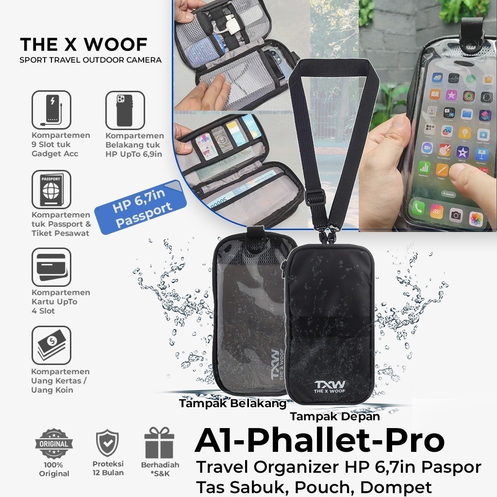 Jual The X Woof A1-Phallet-Pro Dompet Passport HP Dompet Paspor Travel ...
