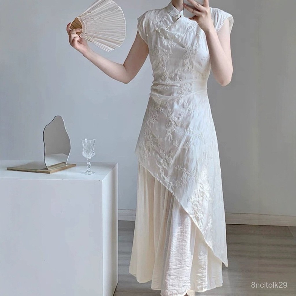 Jual Gaun Pendek Lengan Tidak Teratur Wanita Gaya Nasional dengan ...