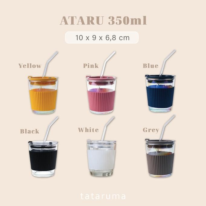 Jual ATARU - Tumbler Gelas Kaca Tahan Panas Dingin Anti Bocor 350ml ...