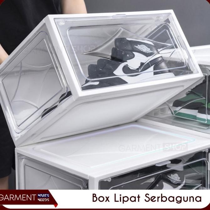 Jual Kotak Sepatu Transparan Tebal Box Lipat Penyimpan Shoes Tas ...