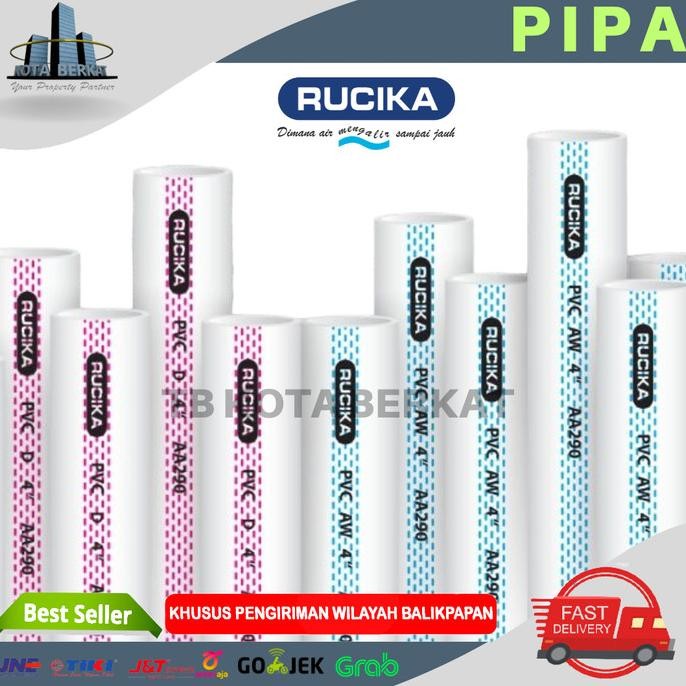 Jual Pipa Air Pvc Rucika Wavin 4 Inch Original Dan Terpercaya | Shopee Indonesia