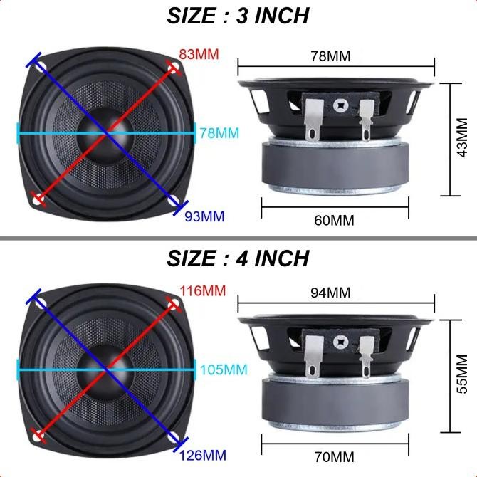 Jual Sale Speaker 3 Inch 4 Inch Fullrange Mid Bass Hifi Full Range Mid ...