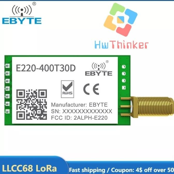 Jual TERLARIS - Modul LoRa Ebyte LLCC68 E220-400T30D 433MHz 30dBm UART TTL RSSI | Shopee Indonesia