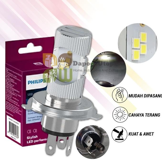 Jual BEBAS ONGKIR - Lampu Philips Ultinon Essential Moto LED HS1 H4 6500K 12V DC 6W | Shopee ...