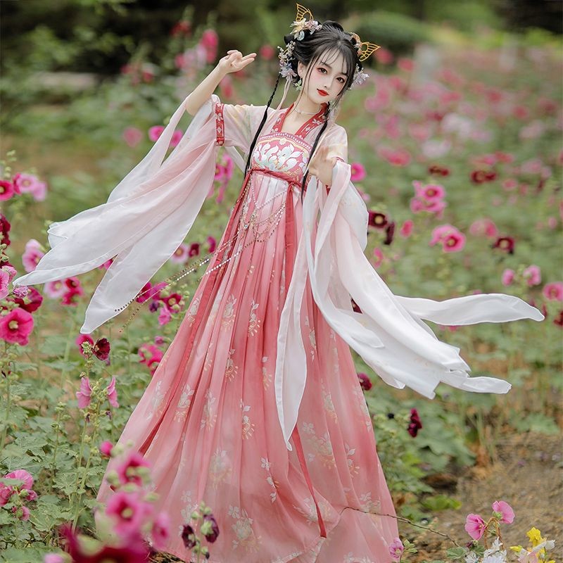 Jual Hanfu Asli Set Rok Besar Gaya Cina Lengan Robek Harian Han Element ...