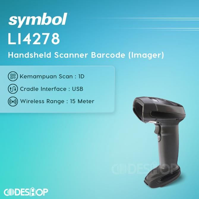 Jual Scanner Barcode Zebra LI4278 Wireless 1D / 1 Dimensi Motorola LI ...