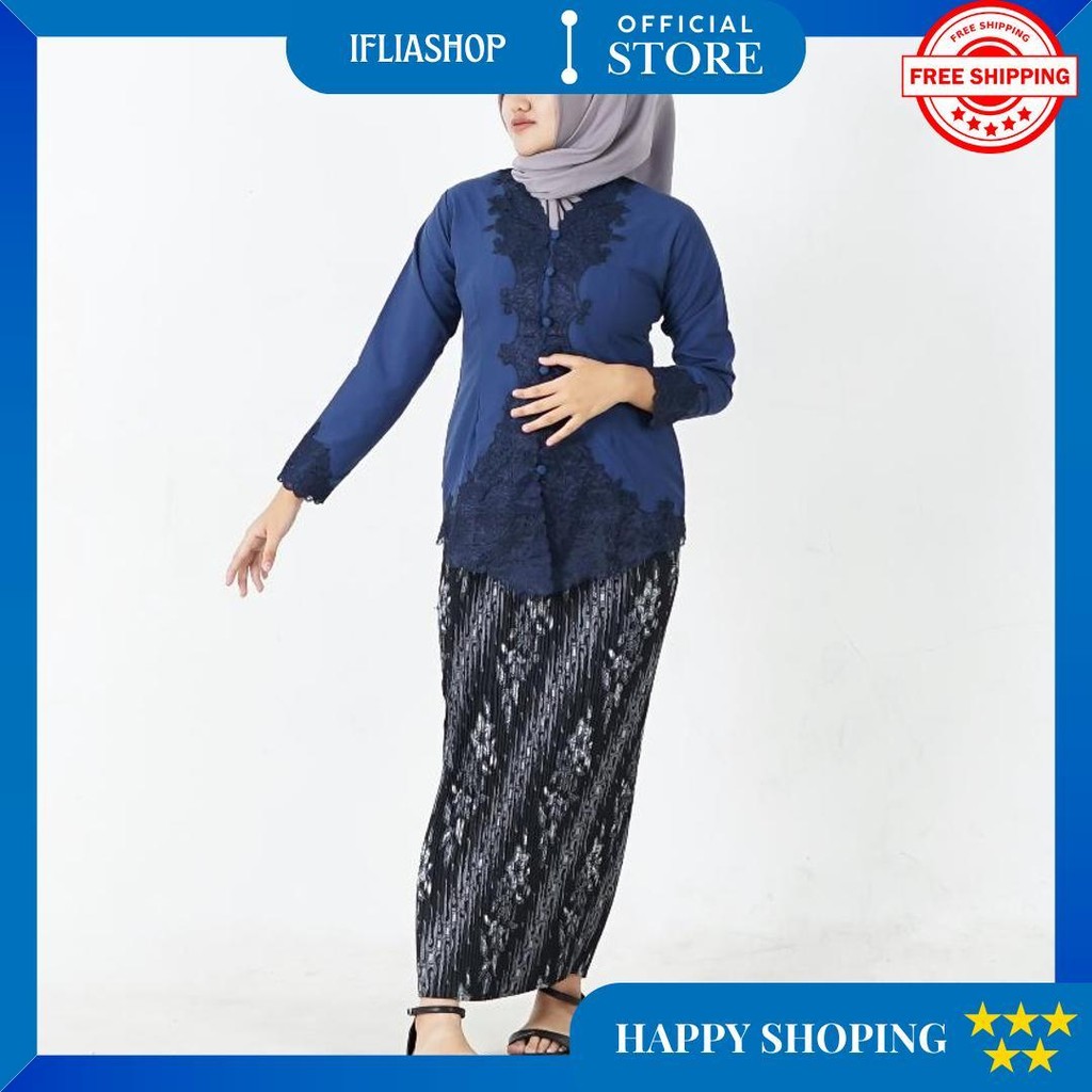 Jual Kebaya Encim Dewasa Bordir Tangan Panjang Katun Premium Kebaya ...